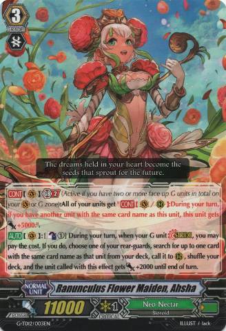 Ranunculus Flower Maiden, Ahsha (6375) - Cardfight Vanguard Card Database